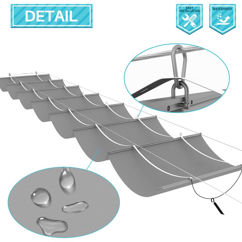 Snapklik.com : 7Wx16L Retractable Wave Shade Cover Replacement Pergola ...