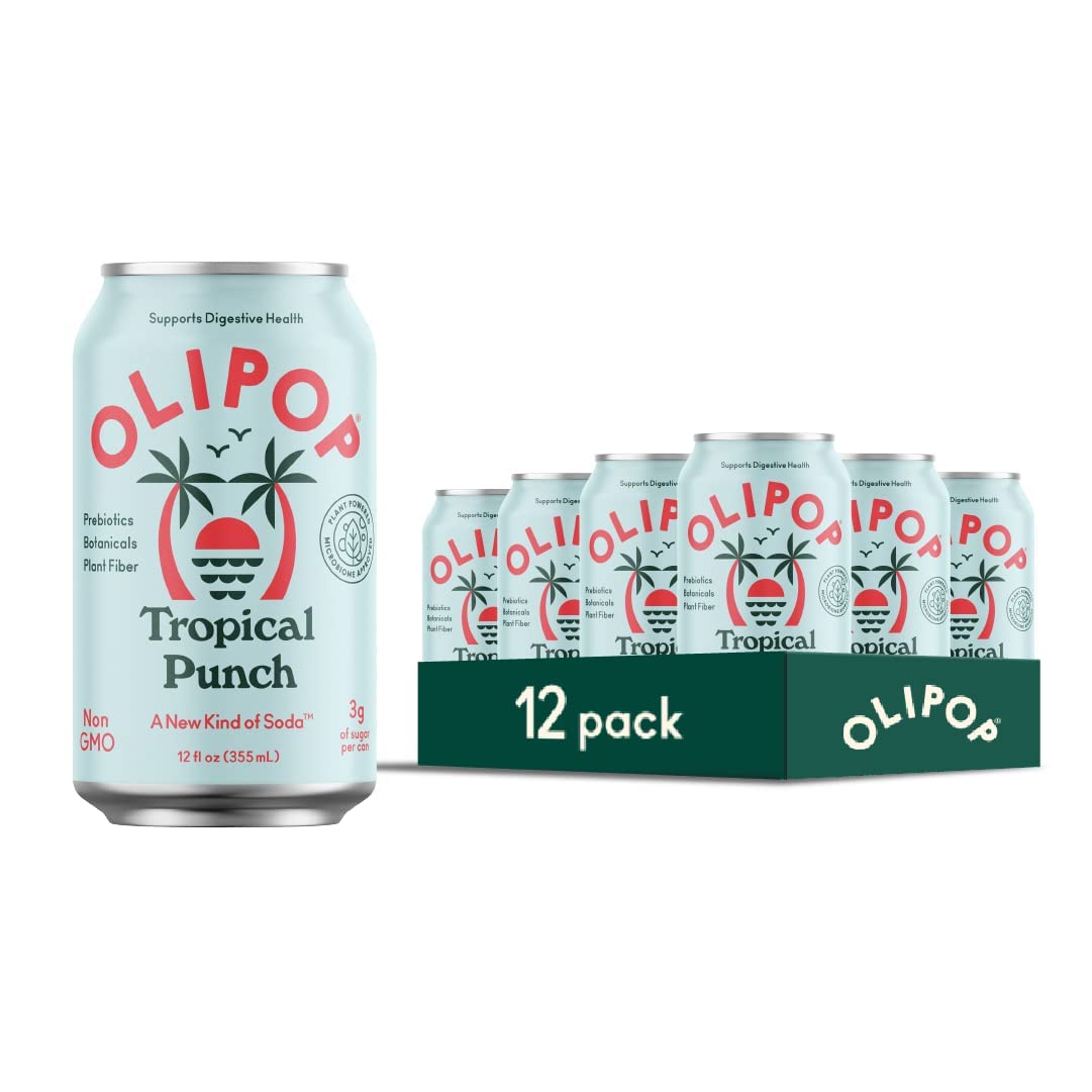 Amazon.com : OLIPOP Prebiotic Soda Pop, Tropical Punch, A New Kind of Soda Packed with ...