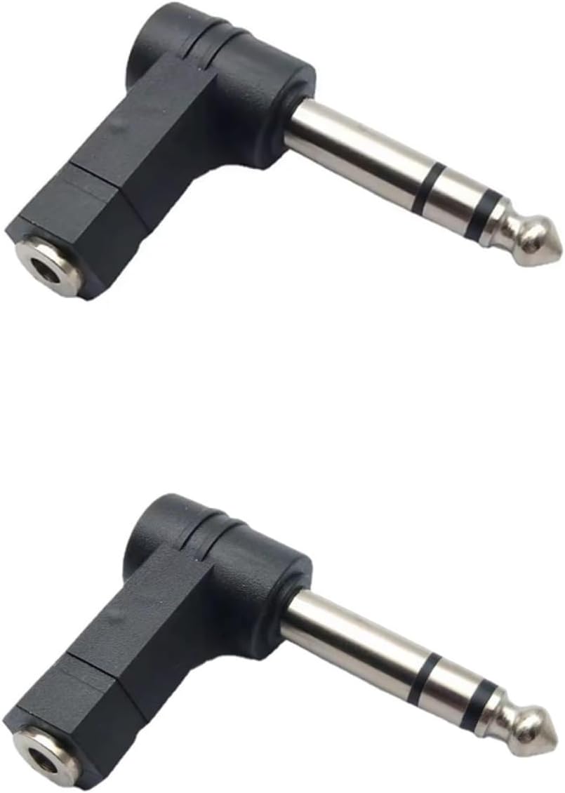 JZK 2x TRS right angle adapter, 1/8" to 1/4" audio adapter, 3.5mm ...