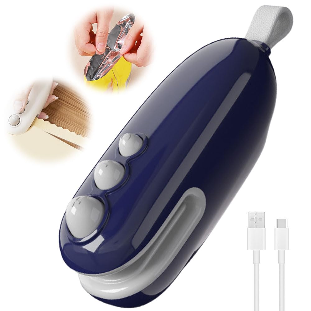 Amazon.com: Mini Bag Sealer, USB Rechargeable Bag Sealer, 2 in 1 Bag ...