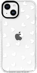 Amazon.com: NITITOP Compatible with iPhone 15 Case Cute Clear for Women Girls White Love Heart ...