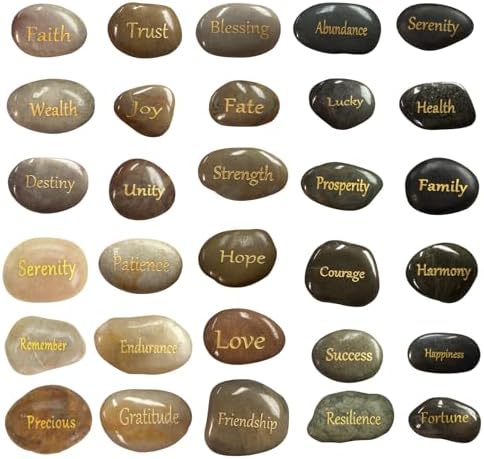 Amazon.com: Jucoan 20 Pack Engraved Inspirational Stones with Words, 2 ...
