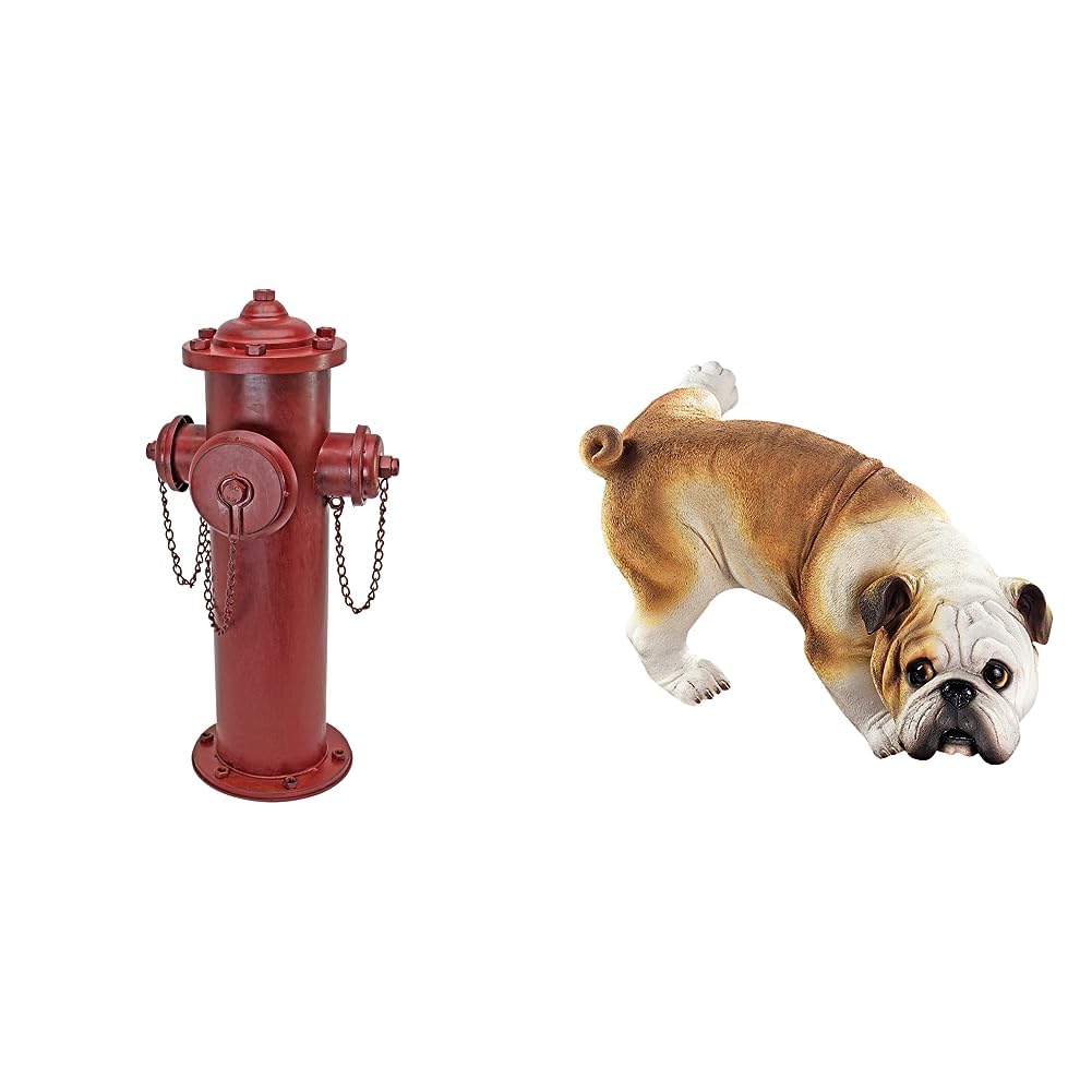 Amazon.com : Design Toscano Vintage Metal Fire Hydrant Statue Large Dog ...