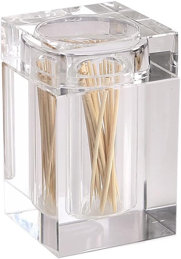 Amazon.com: Toothpick Holder Crystal Glass Toothpick Box Transparent ...