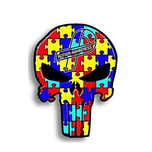 2pcs Autism Autistic Skull Superhero | Sticker Decal for Laptop, Car ...