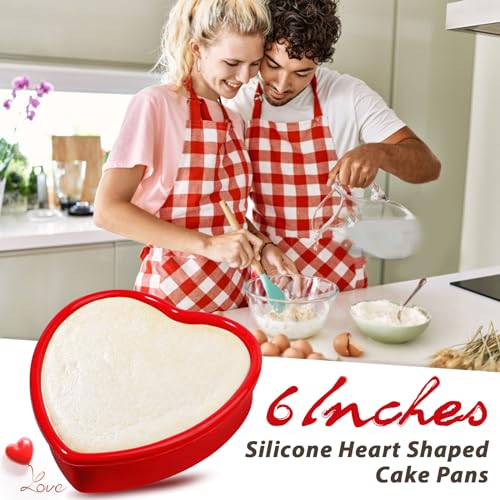 Snapklik.com : Silicone Heart Shaped Cake Pans, 6 Inch Nonstick Heart ...