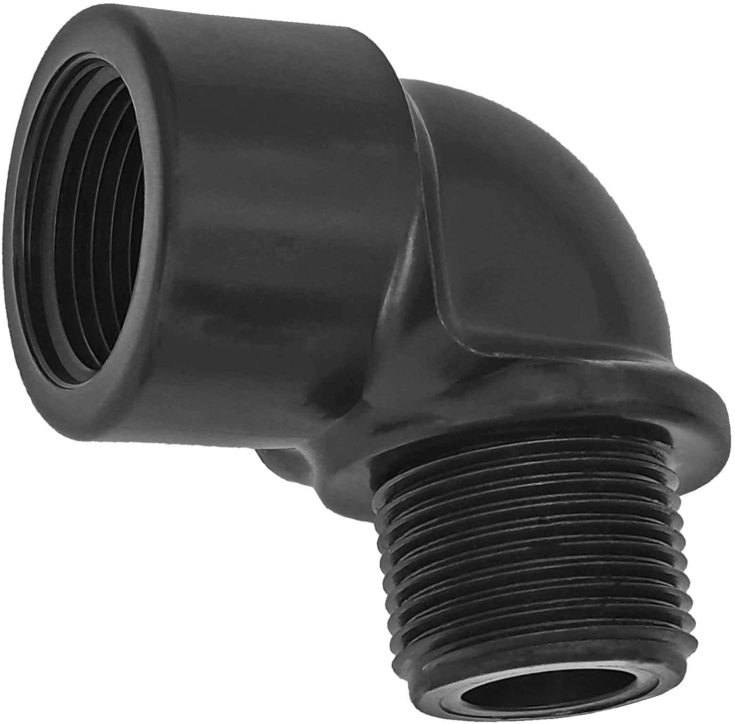 MegaHaustechnik Winkel 90° Grad aus Kunststoff PP 1" Zoll Innengewinde Außengewinde IG x AG DN25 ...