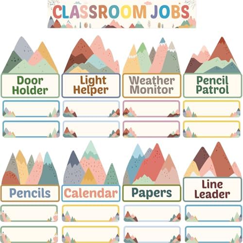 Amazon.com: Worldbazaar Classroom Jobs Bulletin Board Set 45 Pcs ...