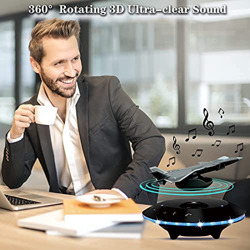 Magnetic Levitating Jet Bluetooth Speaker – 360° Rotation LED – Stereo ...