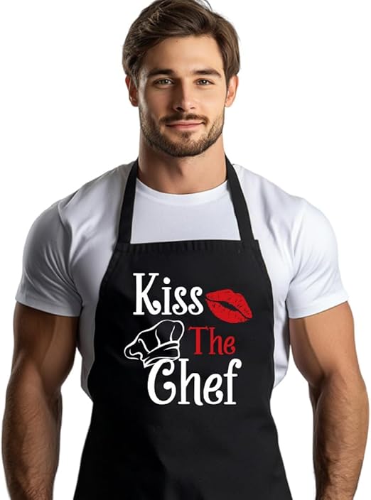 Amazon.com: Ymzkpoa Kiss the Chef Apron Gifts for Men,Adjustable ...