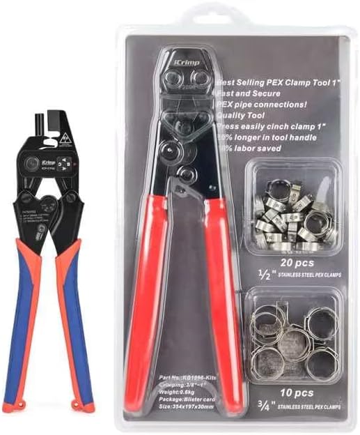 Ratchet Clamp Cinch Tool for 3/8 in. to 1 in. w/PEX Removal Tool, 20pcs ...
