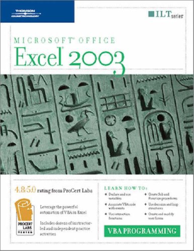 Amazon.com: Excel 2003: VBA Programming, 2nd Edition, Student Manual (ILT): 9781418890681: Axzo ...