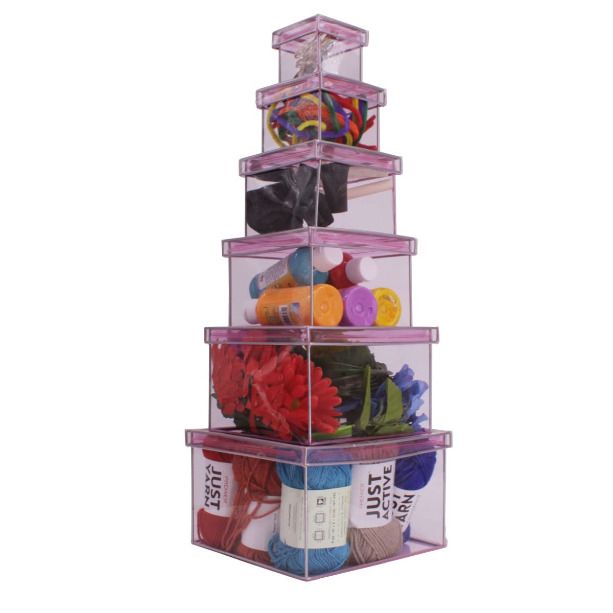 Amazon.com - Stackable Clear Cube Organizer, Assorted Size Nesting ...