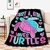 Amazon.com: sea Turtle Blanket Just Girl Who Loves Turtles Soft ...