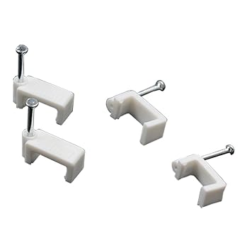 Amazon.com: 200 PCS 8mm Flat Ethernet Cable Wire Clips Single Coaxial ...