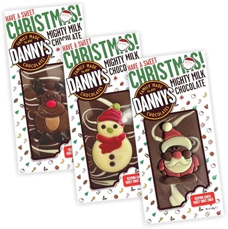 Danny's Christmas Chocolate Gift Box - 3 Large 100g Christmas Chocolate ...