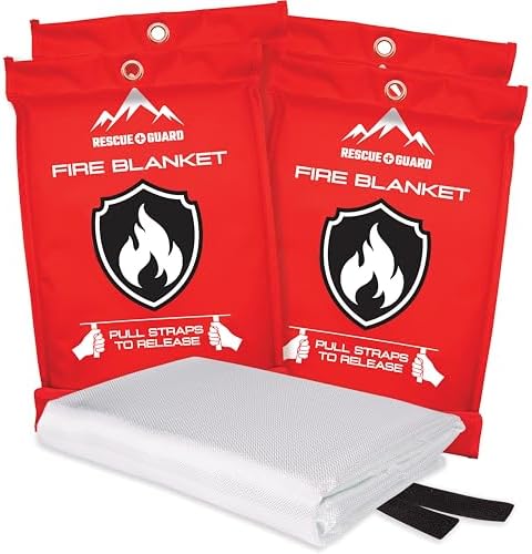 Amazon.com: RESCUE GUARD Emergency Fire Blanket - 4 Pack, 40” x 40 ...