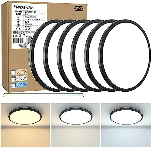 9 Inch LED Flush Mount Ceiling Light, Super Slim 6Pack 24W 2100lm LED ...