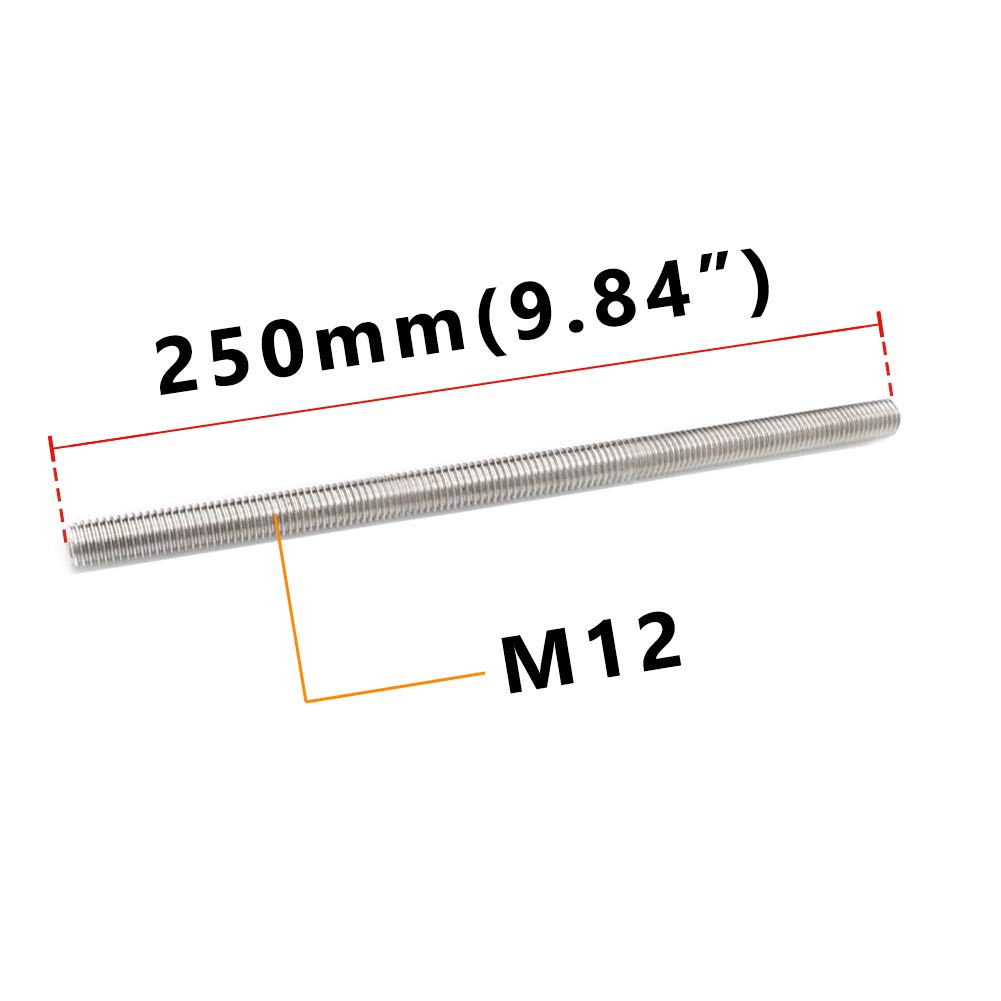 Snapklik.com : Feelers 304 Stainless Steel M12-1.75 Fully All Threaded Rod