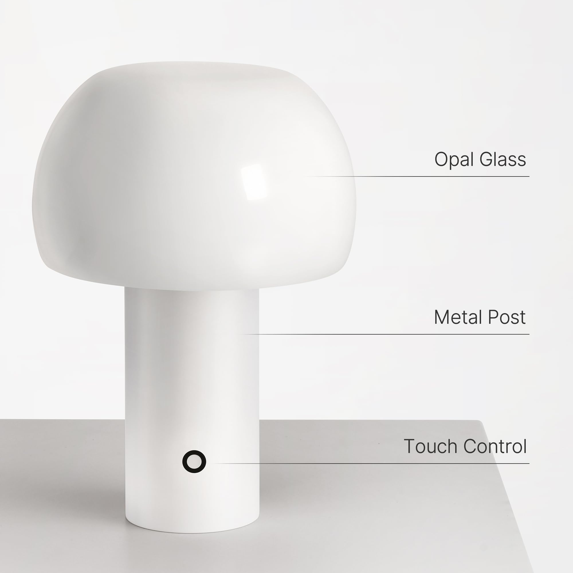 MAGCHARM Mushroom Lamp, Table Lamp, 5W LED Beads, Opal Glass Shade ...