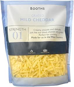 Booths Grated Mild Cheddar Cheese, 250g : Amazon.co.uk: Grocery