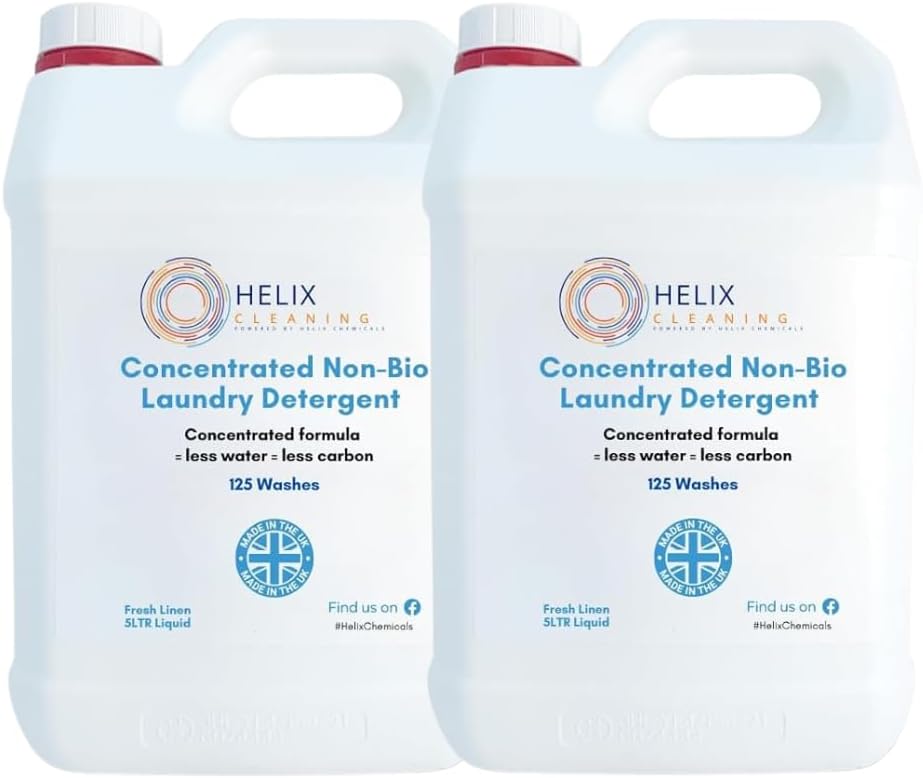 Helix Cleaning Concentrate Non-Bio Laundry Detergent Fresh Linen 2x5Ltr ...