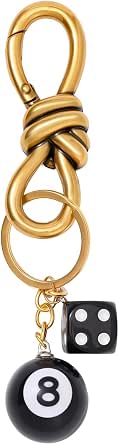 8 Ball Keychain Dice Twist Knot Clasp Keychain Bag purse handbag Charms ...