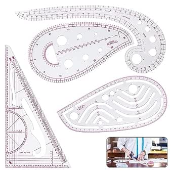 4PCS Sewing Ruler Clothing Fashion French Curve Set for Designers ...