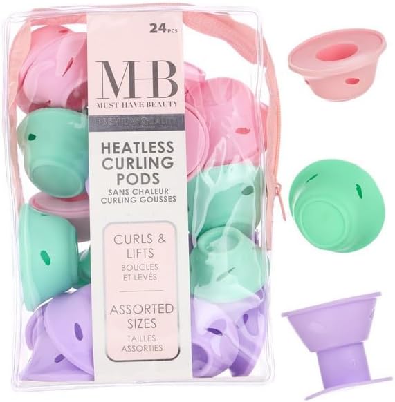 Amazon.com : 24pc Heatless Curling Pods - Silicone Hair Rollers For No ...