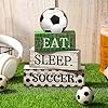 Amazon.com: Yuntau 4 Pcs Soccer Wooden Tabletop Decor Soccer Tiered ...