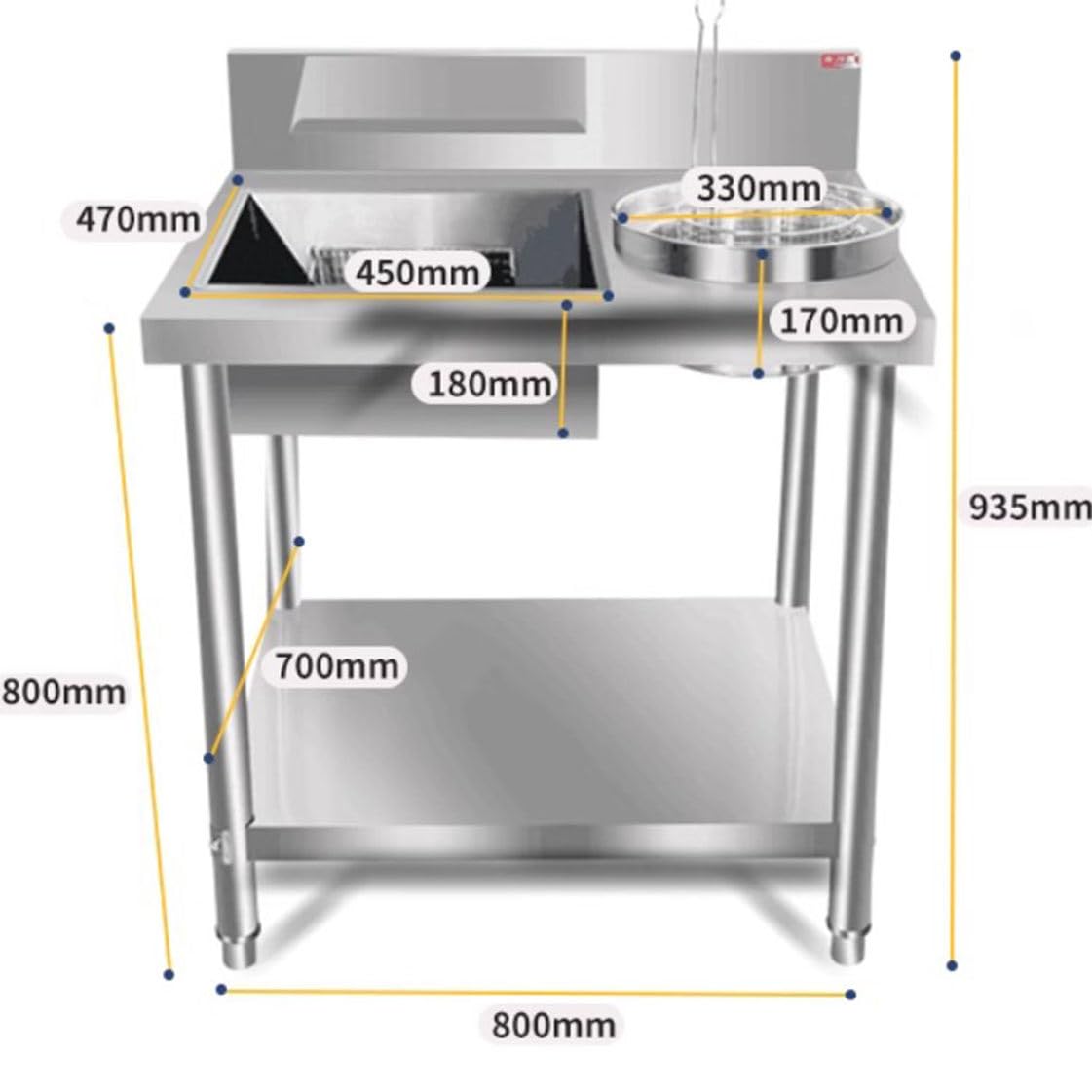 Fried Food Workstation With Containers Commercial Breading Table ...