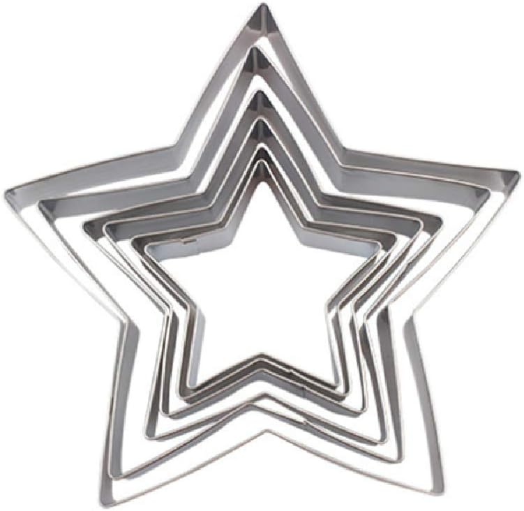 6 Pcs Cookie Cutter Set Stainless Steel Star Shaped Cutter for DIY ...