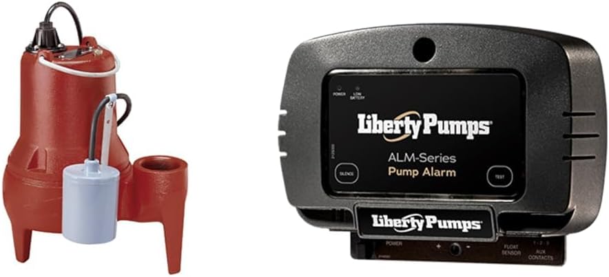 Liberty Pumps LE51A LE50-Series Submersible Automatic Sewage Pump, RED ...