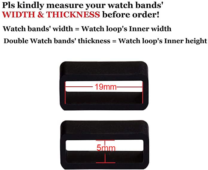 Dreamy 19mm Rubber Silicone Watch Strap lock Loops/Keepers Holder ...