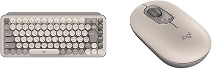 Amazon.co.jp: 【セット買い】Logicool POP KEYS K730GY メカニカル ワイヤレス キーボード グレージュ 日本語配列 K730 & POP MOUSE ...