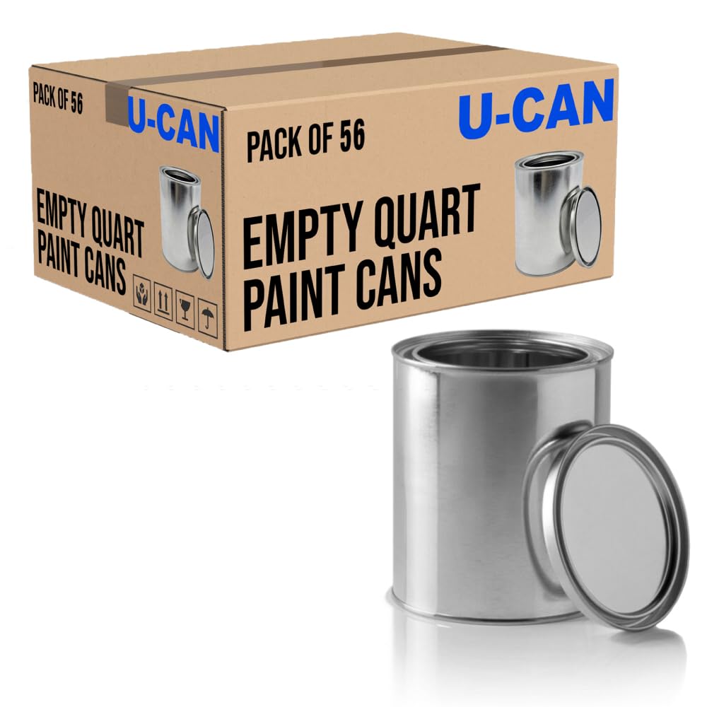 Amazon.com: Bulk Empty Quart Paint Cans with lids (Pack of 56) - Multi ...