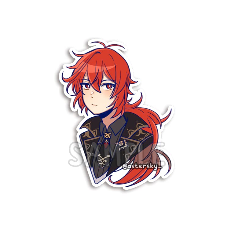 Amazon.com: Genshin Impact Vinyl Stickers (Diluc) : Handmade Products