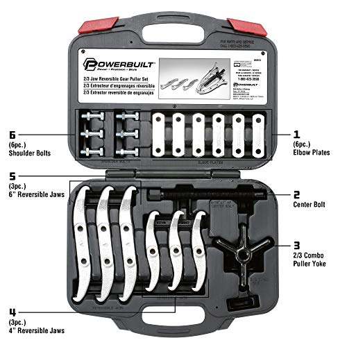 Snapklik.com : Powerbuilt Jaw Gear Puller, Combo Steel Yoke Tool, 4 ...