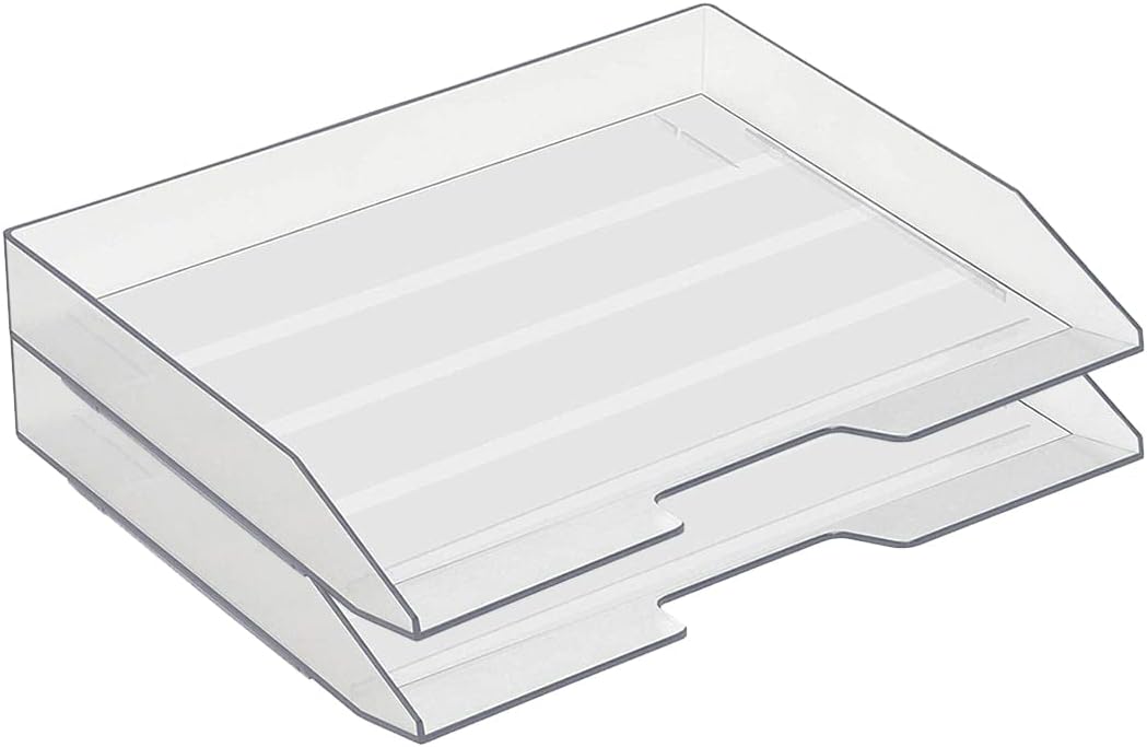 Amazon.com : Acrimet Stackable Letter Tray 2 Tier Side Load, Plastic ...