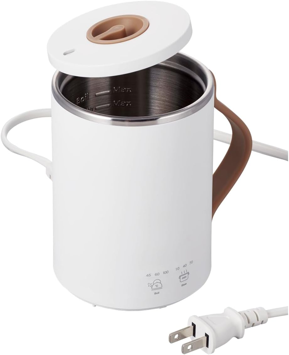 Amazon | エレコム マグカップ型電気なべ 電気ケトル 350mL Cook Mug クックマグ 【 湯沸かし 煮込み 温度調節 ...