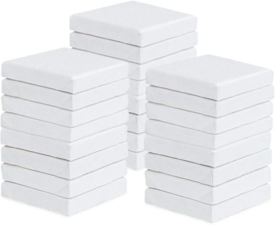 Amazon.com: Mini Canvas Panels 4" x 4" Pack of 24, STARVAST Stretched ...