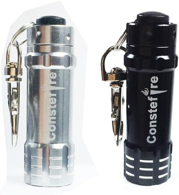 Small Flashlight Keychain Torch,2 PCS Aluminum Key Ring Torch, Bright 3 ...