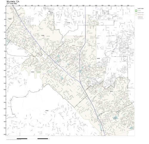 Amazon.com : ZIP Code Wall Map of Murrieta, CA ZIP Code Map Not ...