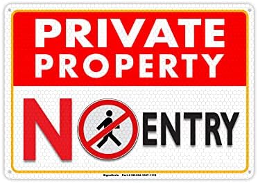 Amazon.com : SIGNOGRAFX Private Property No Entry Sign, No Trespass, (2 ...