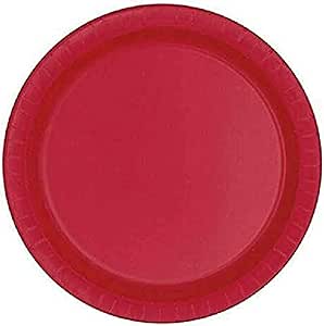 Amazon.com: Ruby Red Solid Round Dinner Paper Plates - 9" (Pack of 8 ...