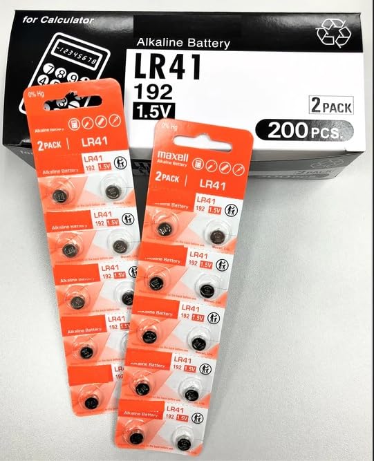 LR41 AG3 LR736 392a 392 192 SR41 Button Coin Cell Battery - Pack of 200 ...