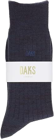 Amazon.co.jp: DAKS ダックス 日本製 毛混 アクリルウール リブ DAKS刺繍 クルー丈 ソックス メンズ カジュアル 靴下 男性 プレゼント ギフト 02515050 ...