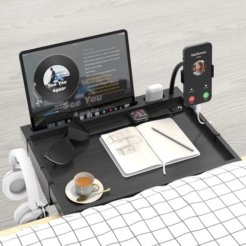 Amazon.com - GRDNON Bedside Shelf with Phone Holder for Bed, ‎Bamboo ...