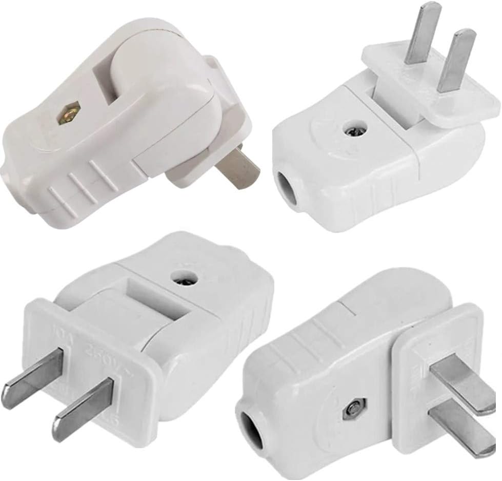 Leviton 010-101AN-W White Residential Grade Straight Blade Angle Plug ...