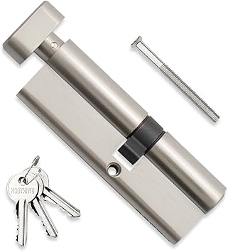 Bwintech 90mm(40/50T) Nickel Euro Cylinder Lock,Door Barrel Lock ...